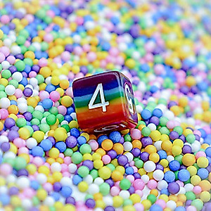 Cusdie Rainbow Dice DND Polyhedral Dice Sets for Dungeons and Dragons Role Playing Game (Rainbow-Opaque)