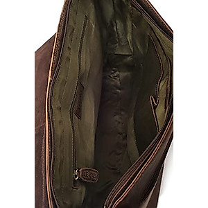 LEABAGS Leather Messenger Bag for Men Women - Briefcase genuine buffalo leather Oxford - Laptop Bag Crossbody Work College Muscat