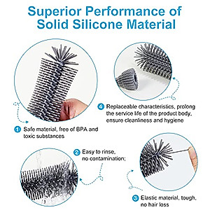 WHNL Travel Bottle Cleaner Kit with Baby Bottle Brush Set and Drying Base,Soap Dispenser,Gift for New Moms(Cobalt Blue)