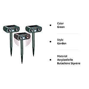 Kittmip Ultrasonic Solar Animal Repeller Outdoor Cat Repellent with Motion Sensor Waterproof and Weatherproof Squirrel Dog for Garden Yard Farm (3)