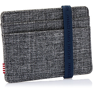 Herschel mens Charlie Rfid Card Case Wallet, Raven Crosshatch, One Size US