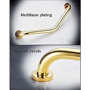CRODY Bath Wall Attachment Handrails Grab Bar Rails Wall Mounted Brass Grab Bar,Safety Anti-Slip Rust Banisters Towel Rack,Bathtub Bathroom Shower Non-Slip Aids Safety Support Rail,Elderly Disabled Ha