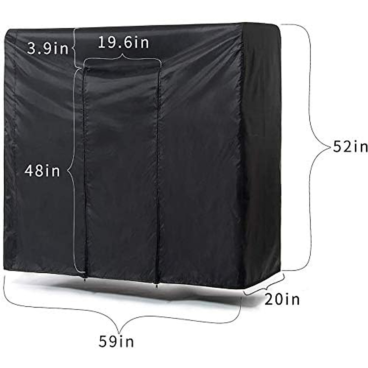 Garment Rack Cover (Clothes Rack Not Included),59" Clothes Rack Cover for Storage,Hanging Clothing Protectors Wardrobe Cover,Waterproof Garment Cover with Double Zippers for Easy Access