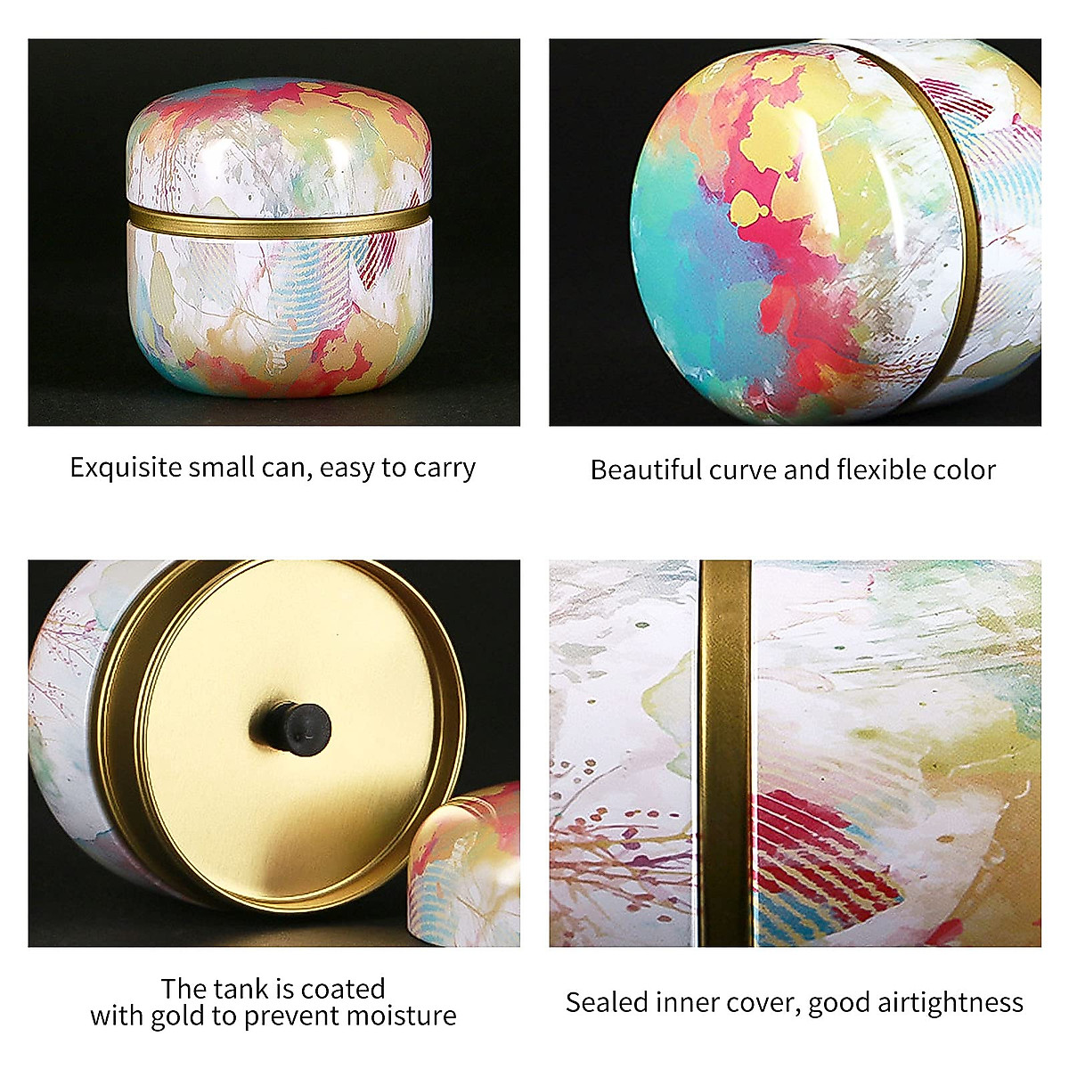 Topwon Body Powder Container with Powder Puff for Baby Women Talc Free Dusting Loose Powder Case Home Travel Powder Box (Colorful)