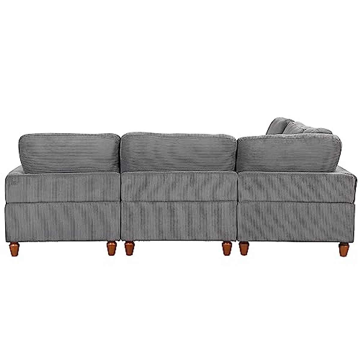 Free Combination Oversized Modular Sectional Sofa with Ottomans ,6 Seater Corduroy Upholstery L/U Shaped Reversible Corner Couch ,98" Sleeper Sofa&Couch Convertible Sofabed for Living Room Office