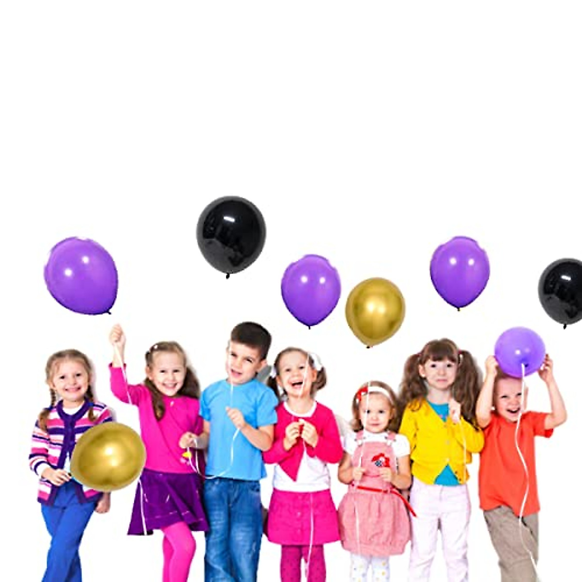 Purple Gold Black Balloon Garland Kit - 121 PCS Metallic Gold Purple Black Balloons Wednesday Party Supplies for Purple Gold Birthday Graduation 2023 Retirement Halloween Party Decoration