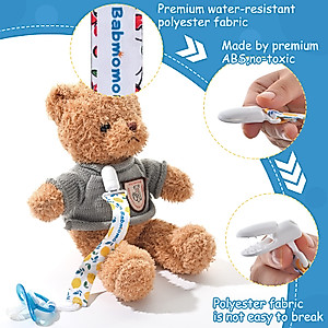 Babmomo Pacifier Clip,8 Pack Pacifier Holder for Boys and Girls,Stylish Binkie Clip Strap,Fits Most Pacifier Styles and Newborn Teether Toys &Baby Gift