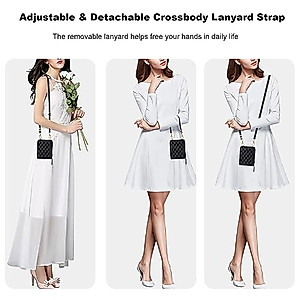 KIHUWEY for Samsung Galaxy Z Flip 5 Wallet Case, Crossbody Zipper Purse with Credit Card Slot Holder RFID Blocking PU Leather Adjustable Lanyard Detachable Strap Wrist for Women (Black)