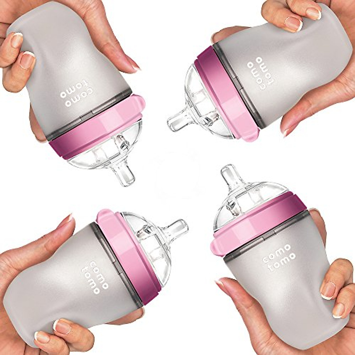 Comotomo Growing Baby Bottle Set Pink