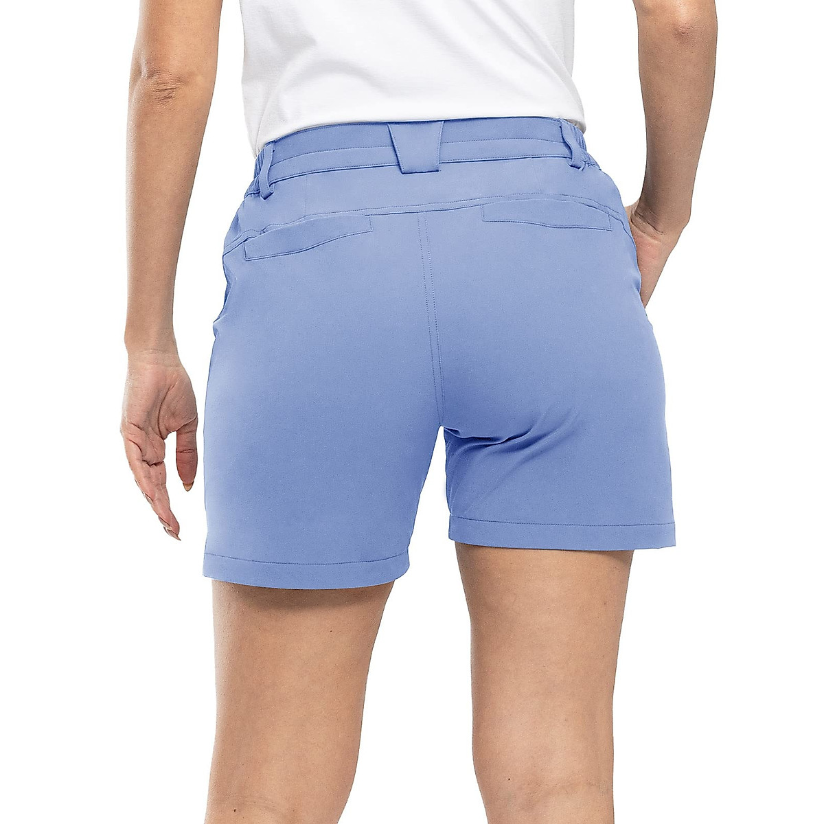 TBMPOY Women's 5'' Golf Hiking Shorts Quick Dry with 5 Pockets Stretch Athletic Casual Summer Trip Water Resistant Blue Purple XL