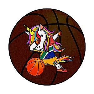 Dabbing Unicorn South Africa Basketball Flag Sport Lovers PopSockets PopGrip: Swappable Grip for Phones & Tablets