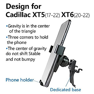 musttrue LUNQIN Car Phone Holder for 2017-2023 Cadillac XT5 and 2020-2023 XT6 Auto Accessories Navigation Bracket Interior Decoration Mobile Cell Phone Mount