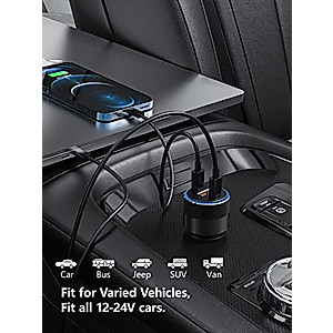 130W USB C Car Charger, PD 100W PPS 45W QC 30W Type C Super Fast Charging LED Cigarette Lighter USB-C Car Adapter for iPhone 13 12 Pro Samsung S22 S21 Ultra Note 20 iPad MacBook Pro Air Laptop