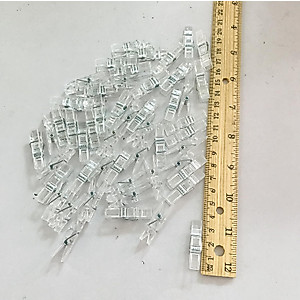 50PCS Clear Plastic Mini Spring Hanging Clips Clamps Holder Clothing Pins Paper Photos Clothes Line Clip Clothespins Clip Hanger Clips Laundry Clothespins(3.5cm x 0.7cm x 1cm)
