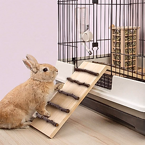 Hamiledyi Rabbits Wooden Cage Bridge Ramp Guinea Pig Bridge Climbing Ladder Toy Rodents Climbing Ladder for Chinchillas Ferrets Squirrels Hedgehogs Gerbils Small Animal