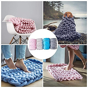 Uwariloy Arm Knitting Yarn for Chunky Braided Knot Throw Blanket, 15M/1.1LBS Soft Extra Fleece Velvet Washable Tube Bulky Giant Yarn for Weave Craft Crochet