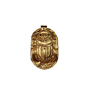 FAMA.store Egyptian jewelry pendant Scarab 18K yellow Gold DOUBLE SIDE Pharaonic 5.25 Gr handmade in egypt