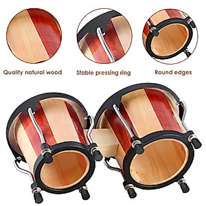 EastRock Bongo Drum 4” and 5” Bongos Drum Set for Adults Kids Beginners Professionals Tunable Wood and Metal Drum Percussion Instruments with Tuning Wrench