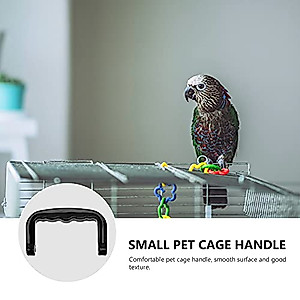 balacoo 6Pcs Plastic Cage Handles Replacement Birdcage Handles Hamster Cage Supplies (Black)