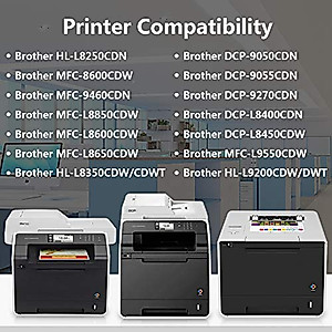 4-Pack (BK/C/M/Y) Cartridge TN331BK,TN331C,TN331M,TN331Y Toner Cartridge Replacement for Brother HL-L8250CDN L8350CDW L9200CDW MFC-8600CDW 9460CDN L8600CDW L8650CDW DCP-9050CDN L8400CDN Printer