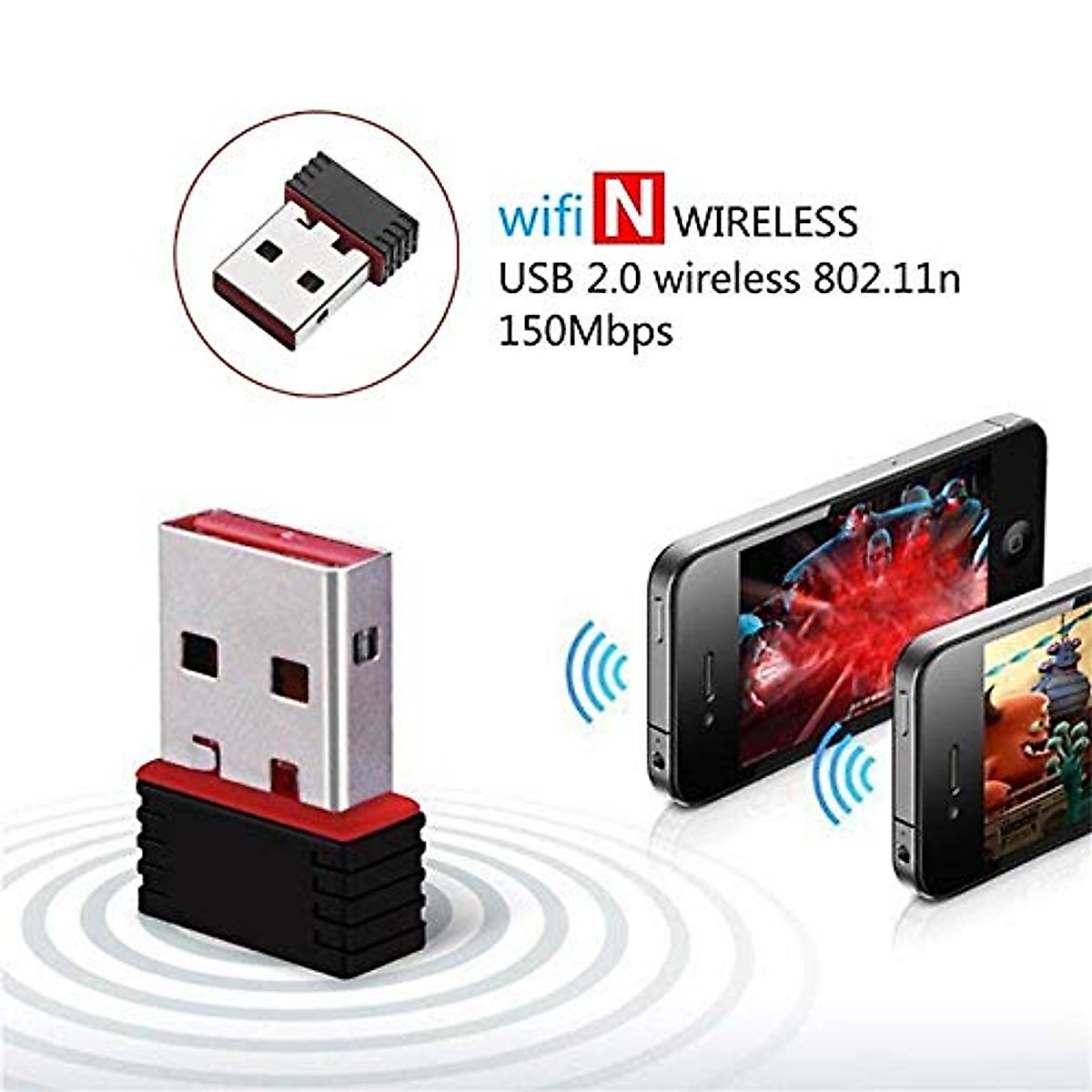 XVZ USB WiFi Adapter, 150mbps Dual Band 2.4G Wireless Adapter, Mini Wireless Network Card WiFi Dongle for Laptop/Desktop/PC, Support Windows10/8/8.1/7/Vista/XP/2000, Mac OS X 10.6-10.14,Linux