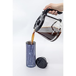 Contigo Pinnacle Autoseal Travel Mug, Stainless Steel Thermal Mug, Vacuum Flask, Leakproof Tumbler, Coffee Mug with BPA Free Easy-Clean Lid, Blueslate, 420 ml