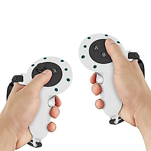 AZURAOKEY 1 Pair Silicone Controller Grips Cover Compatible with Meta Quest 3 Accessories, Anti-Shock Anti-Fall with Adjustable Strap Left &Right for Meta Quest 3 Controller Grips