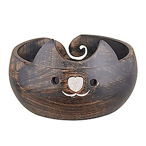 Eximious India Gifts for Women Wooden Yarn Bowl Knitting Bowl Large Crochet Yarn Holder YB2203 Handmade Crocheting Accessories and Supplies Organizer 7 x 3