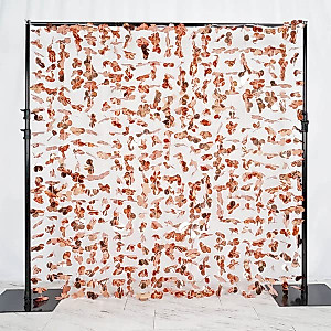 Efavormart 6 ft x 6 ft Flower Garland Backdrop Curtain for Wedding Birthday Party Banquet Event Decoration - Rose Gold