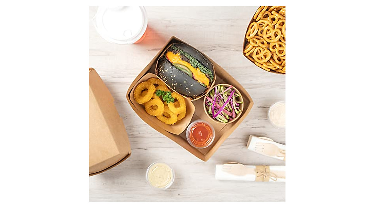 Restaurantware Bio Tek Burger Trays - Eco-Friendly & Recyclable