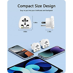 LENCENT World to US Plug Adapter, [2 Packs] European EU Europe/UK/Australia/China/Italy to USA American Outlet Power Adaptor Travel Plug Converter