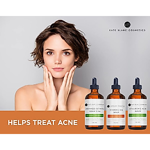 Kate Blanc Cosmetics Anti Aging Serum Set for Women & Men - 98% Natural, 72% Organic. Vitamin C Serum, Hyaluronic Acid Serum, Retinol Serum for Face. Anti Wrinkle & Dark Spot Corrector