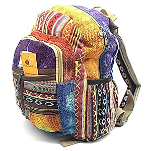Unique design Himalaya Hemp Backpack Small Backpack Hippie Backpack Festival Backpack Hiking & Tablet Backpack FAIR TRADE Handmade with Love