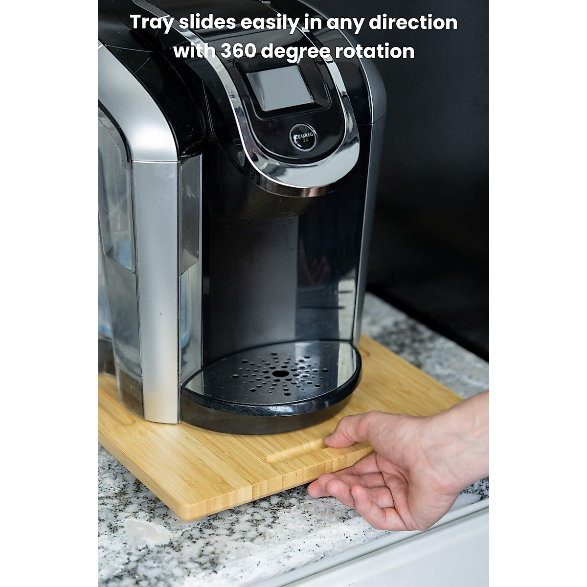 Large- Glides 360°-12x16|Heavy Duty sliding tray for coffee maker|espresso machine slider tray|Sliding tray for kitchen appliance slider|Kitchen Appliance Sliders for Kitchen Patent pending