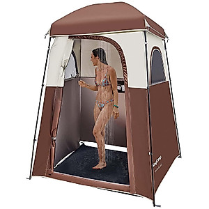 KingCamp Shower Tent Oversize Outdoor for Camping Dressing Portable Shelter Changing Room Privacy Single/Double 66x66x85"