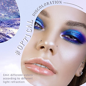 HOSAILY Chameleon Eyeshadow Liquid Glitter Eyeshadow, 5 Colors Shimmer Metallic Intense Color Shifting Multi-chrome Liquid Eyeshadow Long Lasting Quick Dry High Pigmented Holographic Shiny Eye Makeup Set