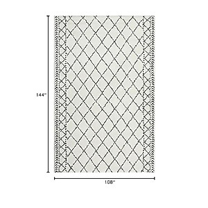 IMINROME Area Rugs 9x12 Modern Plush Large Rug Trellis Rug Geometric Rug Fluffy Shag Large Fuzzy Plush Soft Throw Rug,Large Shaggy Floor Big Carpets for Bedroom Kids Home Decor