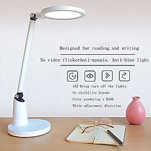 QGWZ LED Desk Lamp, Eye Protection LED, AA Grade Student Reading Room Touch Desk Book, Dimmable Office Lamp with Touch Sensor Control, Room Eye Protection Lighting, Size 40.5 cm X 24.5 cm X 19.0 cm