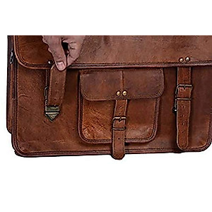 KPL 18 INCH Leather Briefcase Laptop Messenger Bag Satchel Office computer bag for men and women (18 INCH)
