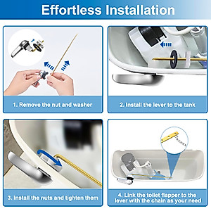 Xlajiao Toilet Handle Replacement Kit, Front Universal Toilet Flush Handle, Zinc Alloy Toilet Handle Lever with H2 Brass Arm, Compatible with American Standard/Mansfield Toilet