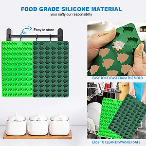 Mini Christmas Molds, Silicone Christmas Tree mold, Gingerbread Man Silicone Mold, Mini Gummy Mold for Baking, Cookies, Pudding, Jelly, Dog Biscuit, Set of 2