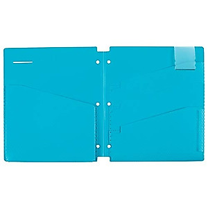 Five Star 4-Pocket Folders, Folders with Pockets, Fits 3 Ring Binder, Plastic, Teal, White, Purple, Lime, 4 Pack (73274)