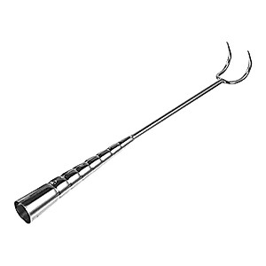 Cabilock Food Flipper Turner Hook Stainless Steel Grilling Meat Hook Small Barbecue Cooking Turners for Turning Bacon Steak Meat Vegetables Sausage Fish and More
