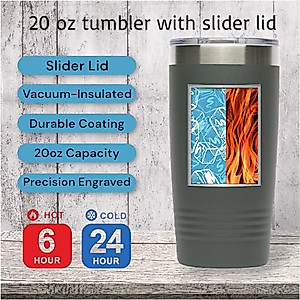 ETCHIFIED Personalized 20oz Stainless Steel Tumbler with Slider Lid - Vacuum Insulated Travel Mug, Add a Name - Keeps Hot or Cold for Hours
