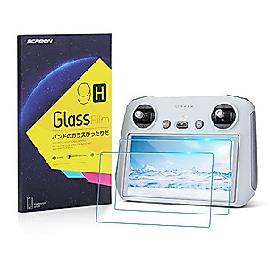 SEASKY [2 Pack] HD Tempered Glass Screen Protector for DJI Mini 3 Pro Drone Accessories DJI RC Remote Controller transmitter Protective Film [9H Hardness] [Anti-Scratch] [No Bubble] [Arc edge]