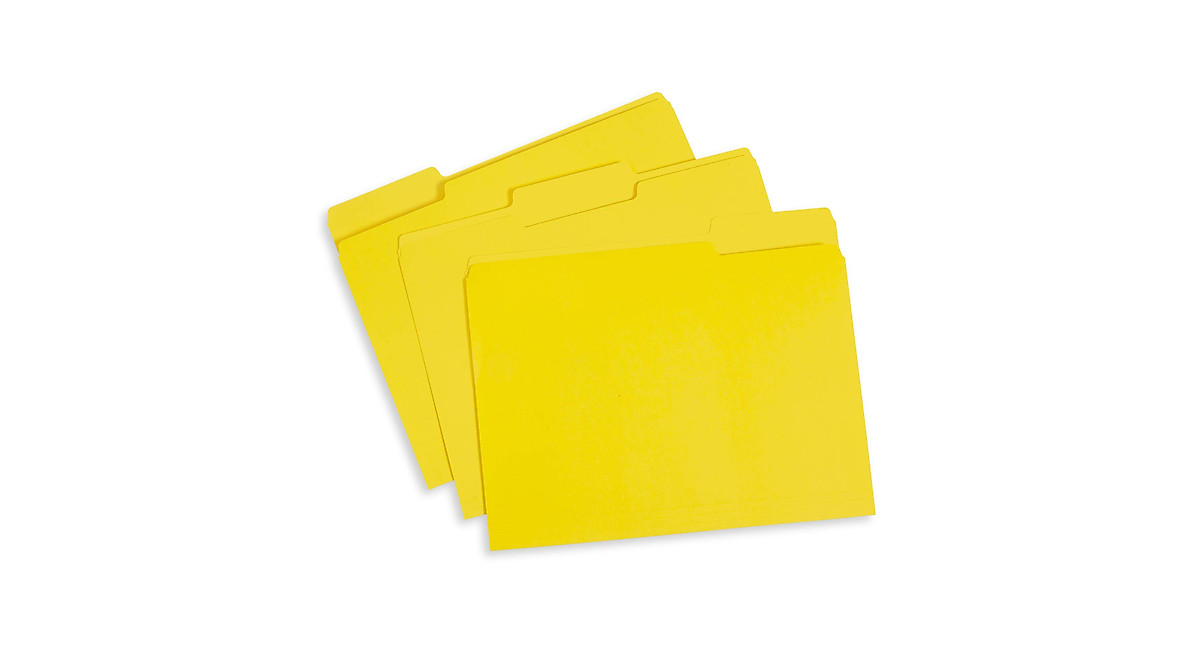 Yellow File Folders - Organize with Ease | 100 Pack