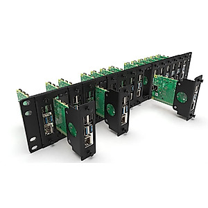 MyElectronics Raspberry Pi Rack Mount 19 inch 2U to Mount 16 Units All Models B (1-4) - Front Removable(6781)