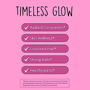 Vegan Collagen Builder w/ Hyaluronic Acid – Hair Skin and Nails Vitamins for Youthful Glow | Keratin & Elastin Booster | Bones, Cartilage, Tendons | Vitamin A, L-Lysine | Vegetarian | Non-GMO, 60 Ct