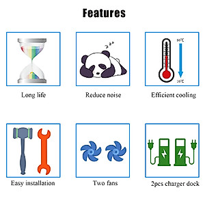 OSTENT Multifunctional Hub USB Cooling Fan Charger Stand for PS4 Console and Controller - Color White