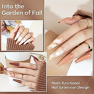 Modelones Acrylic Powder - 6 Colors Nude Acrylic Nail Powder Fall Skin Tones Pink Neutral Brown Nail Acrylic Powder, 3D Acrylic Nail Art French Nail Extension Nail Carving, No Nail Lamp Needed